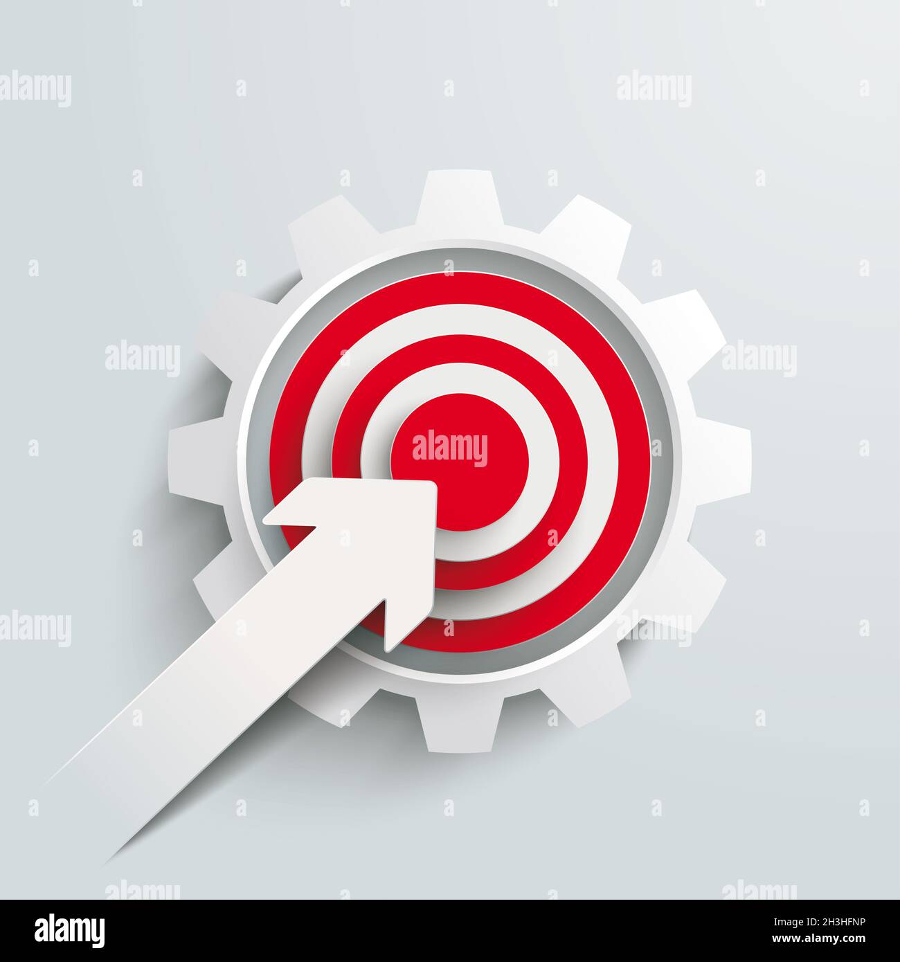 Paper Arrow Target Gear PiAd Stock Photo - Alamy