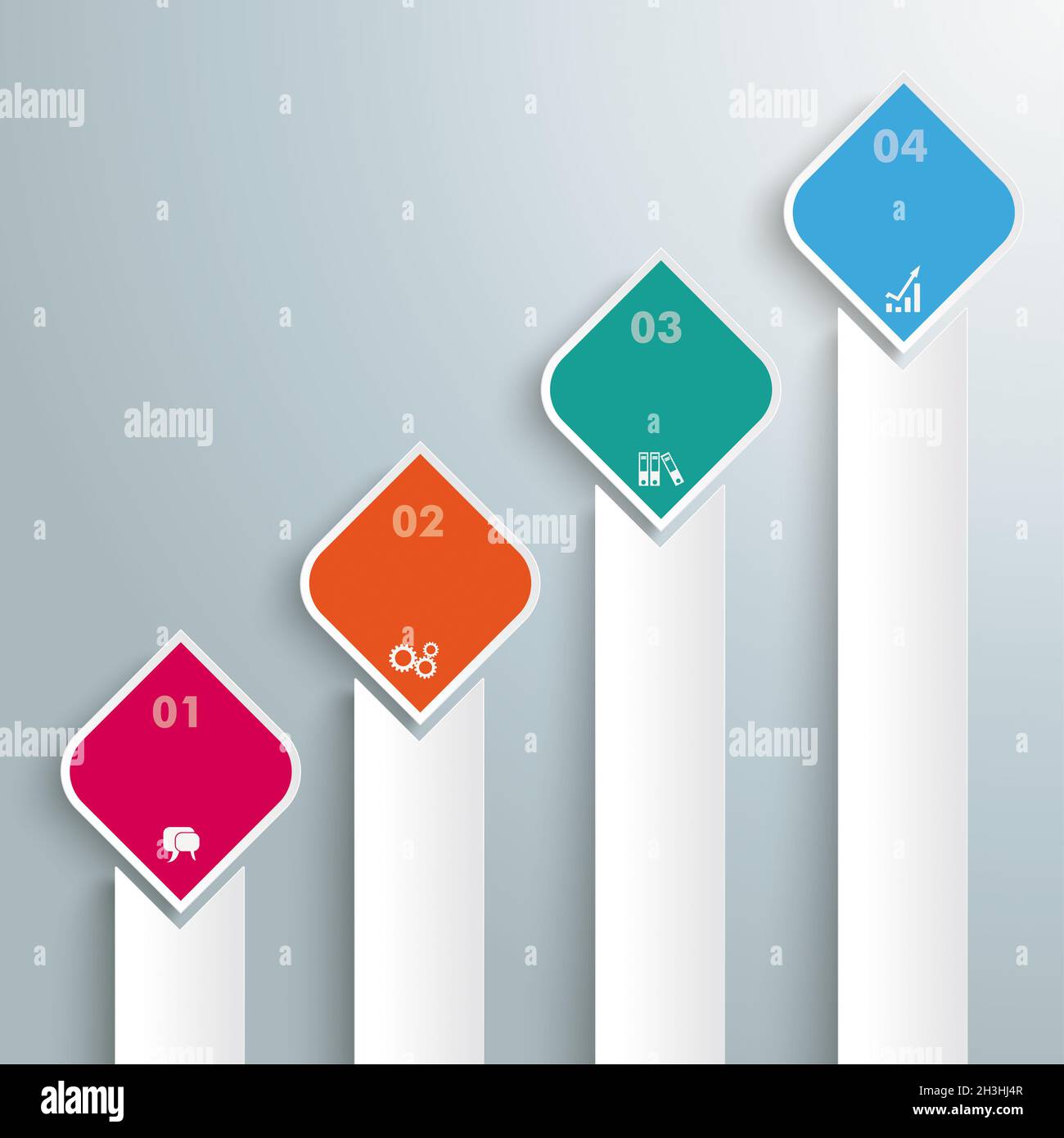 Round Colored Quadrates Bevel Stakes Chart PiAd Stock Photo - Alamy