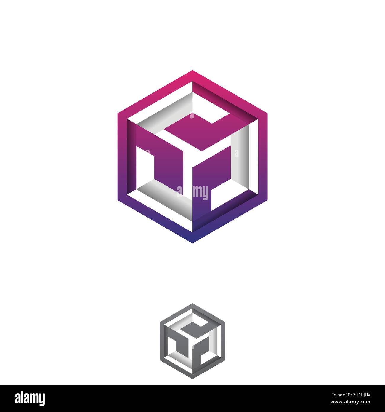 Abstract colorful hexagon tech vector design. Flat vector symbol design ...