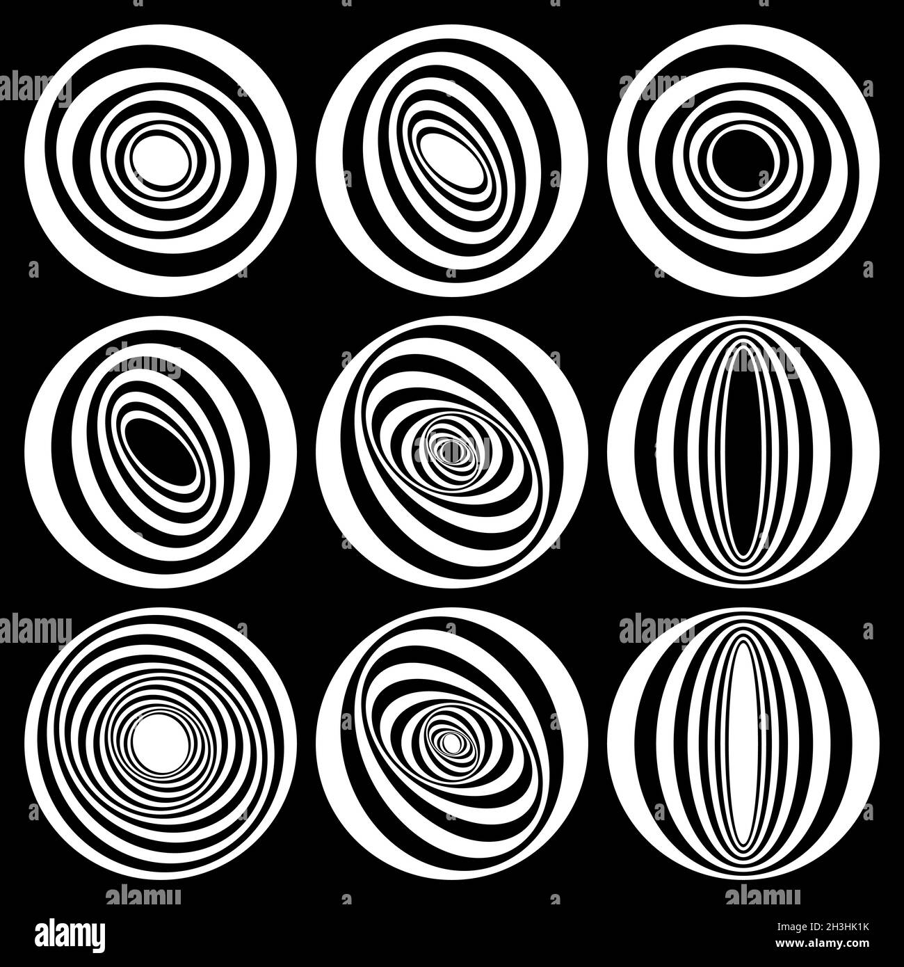 Concentric circles abstract visual design element - stock vector ...