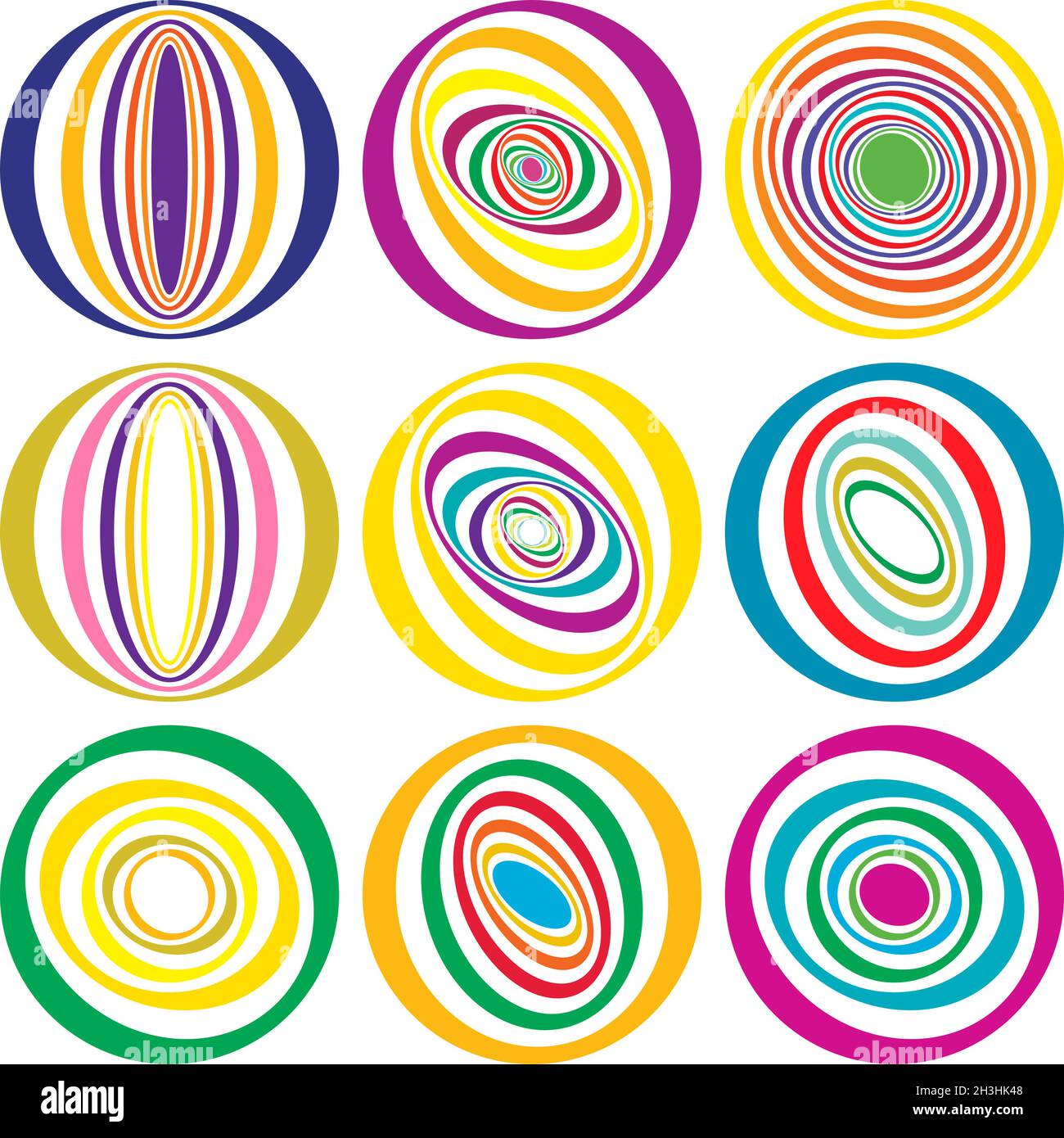 Concentric circles abstract visual design element - stock vector ...