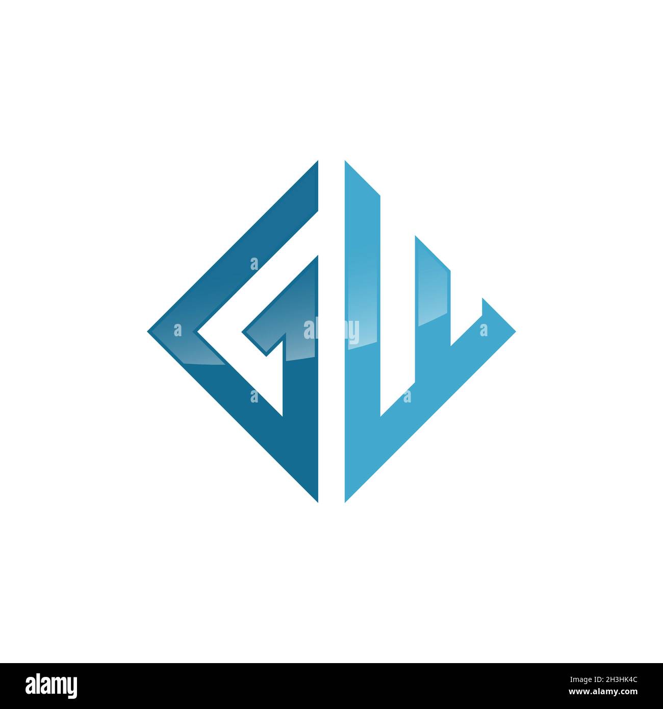 Abstract letter GW symbol design with creative modern trendy. Simple ...
