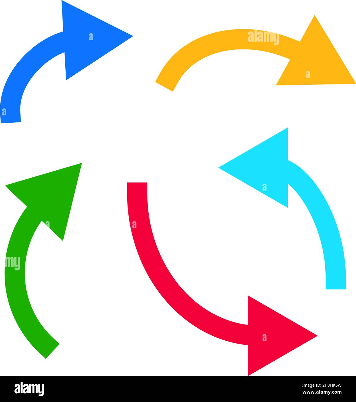 Curved, curvy colorful arrow elements - stock vector illustration, clip ...