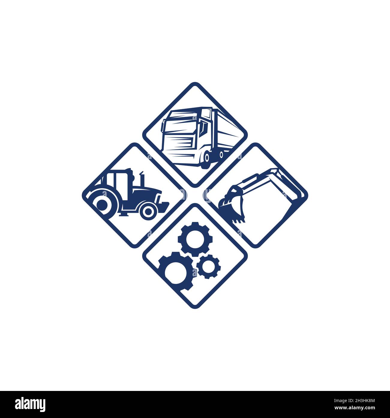 Heavy equipment symbol vector for construction company. Flat design ...