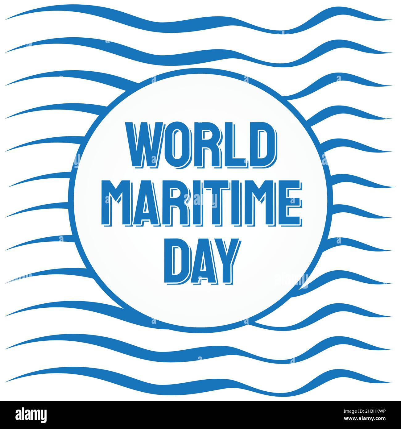 World Maritime Day with abstract wave background in flat style ...