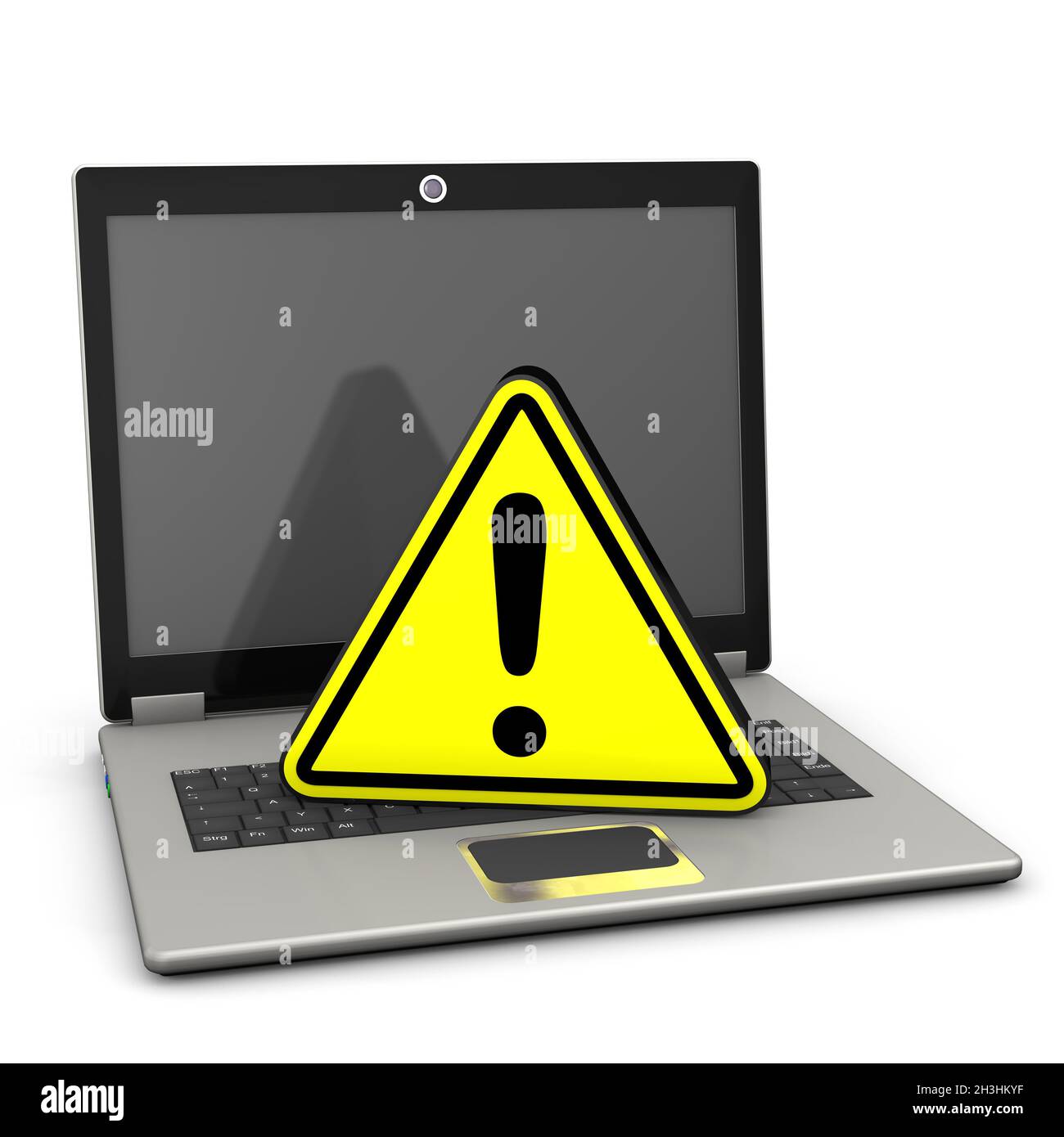 Warning Triangle Laptop Stock Photo - Alamy