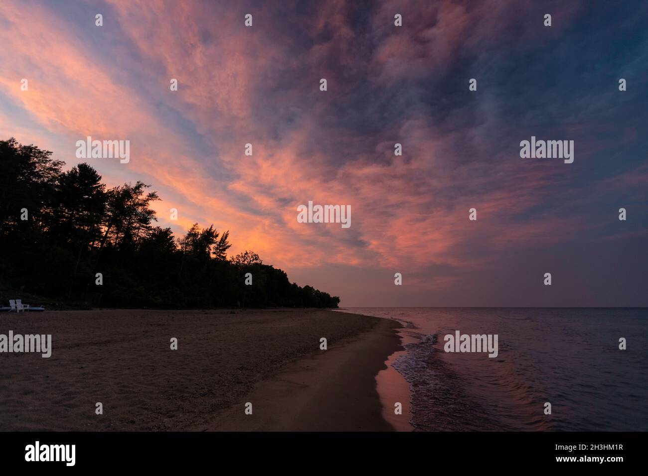 Sunset over Great Lake Huron Stock Photo - Alamy