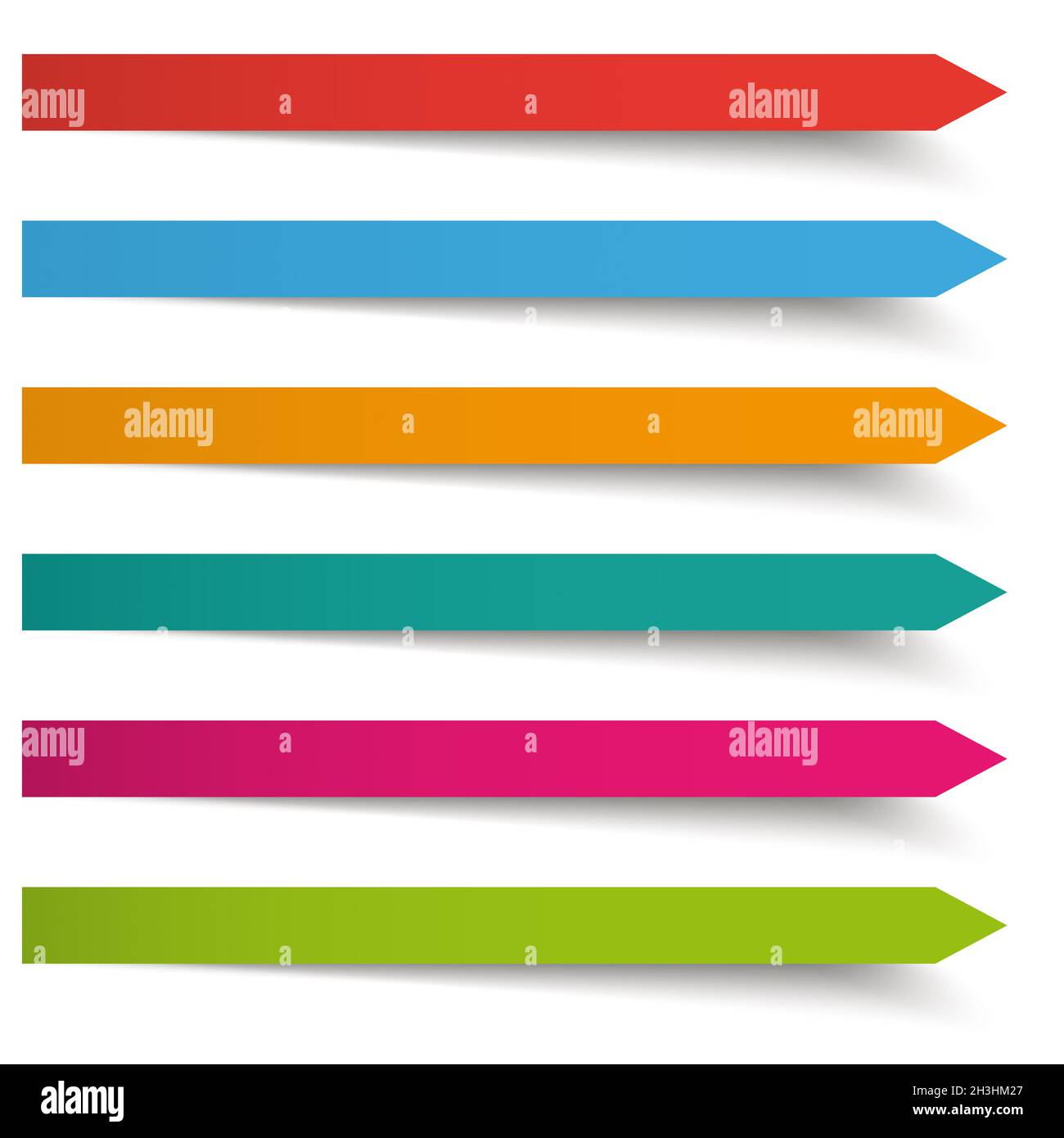 6 Colored Banners Long Arrows Stock Photo - Alamy