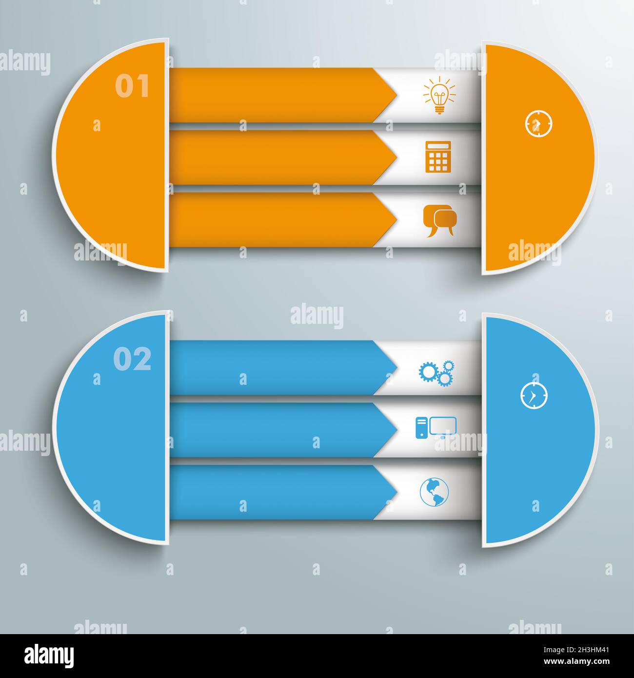 2 Triple Banners Half Circles PiAd Stock Photo - Alamy