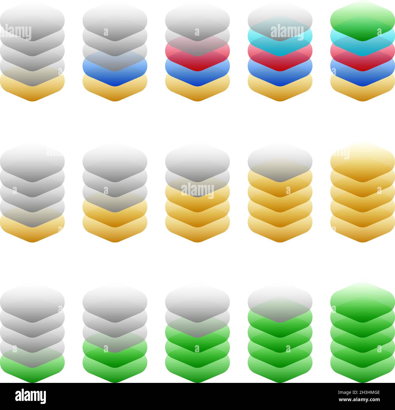 Stacked tower abstract server, HDD, hosting or building construction ...