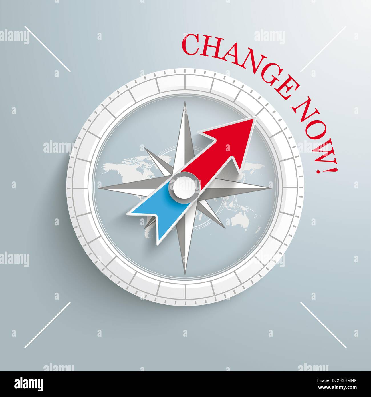 Compass Change Now Stock Photo - Alamy