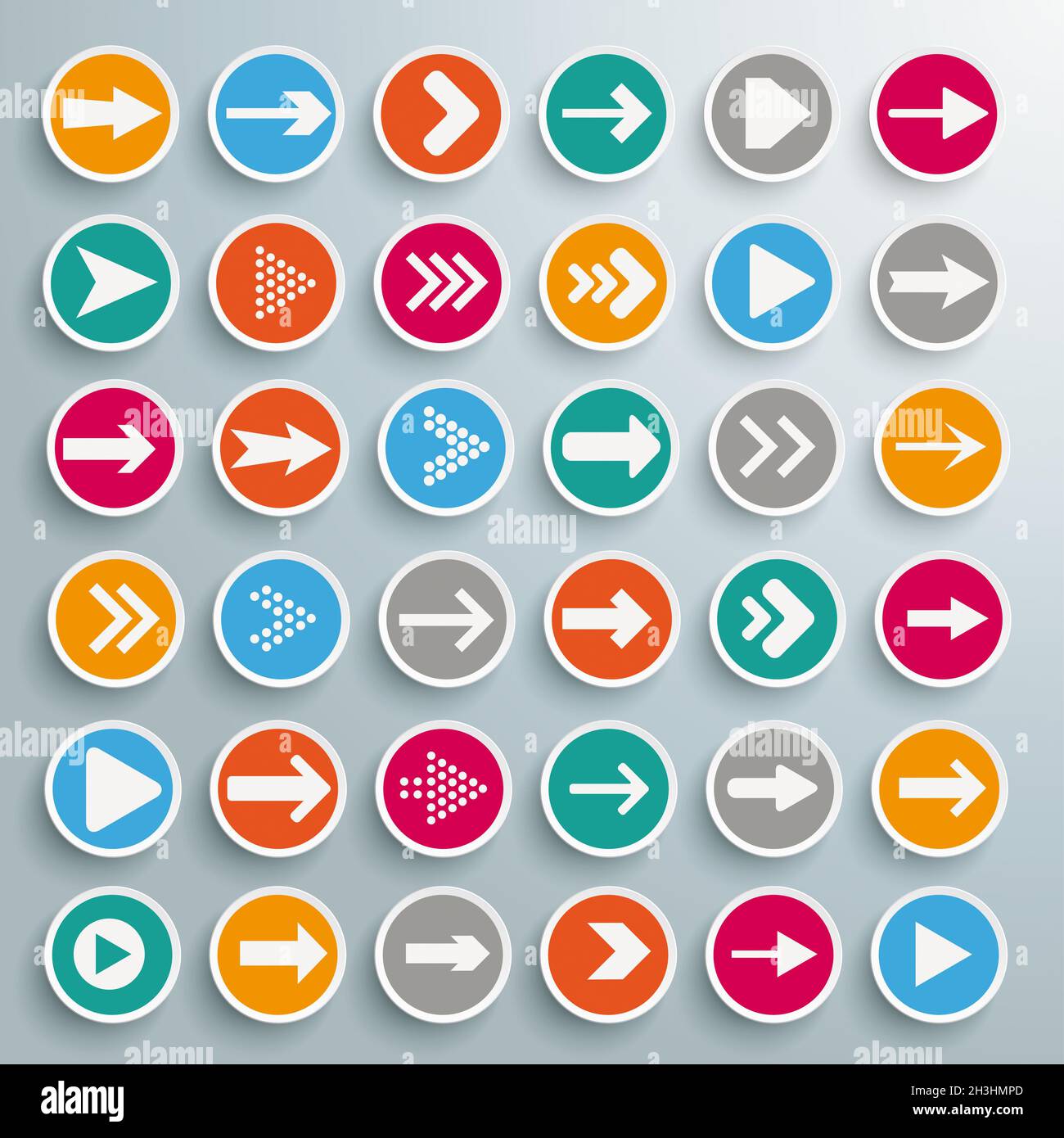 Colored player buttons on black hi-res stock photography and images - Alamy