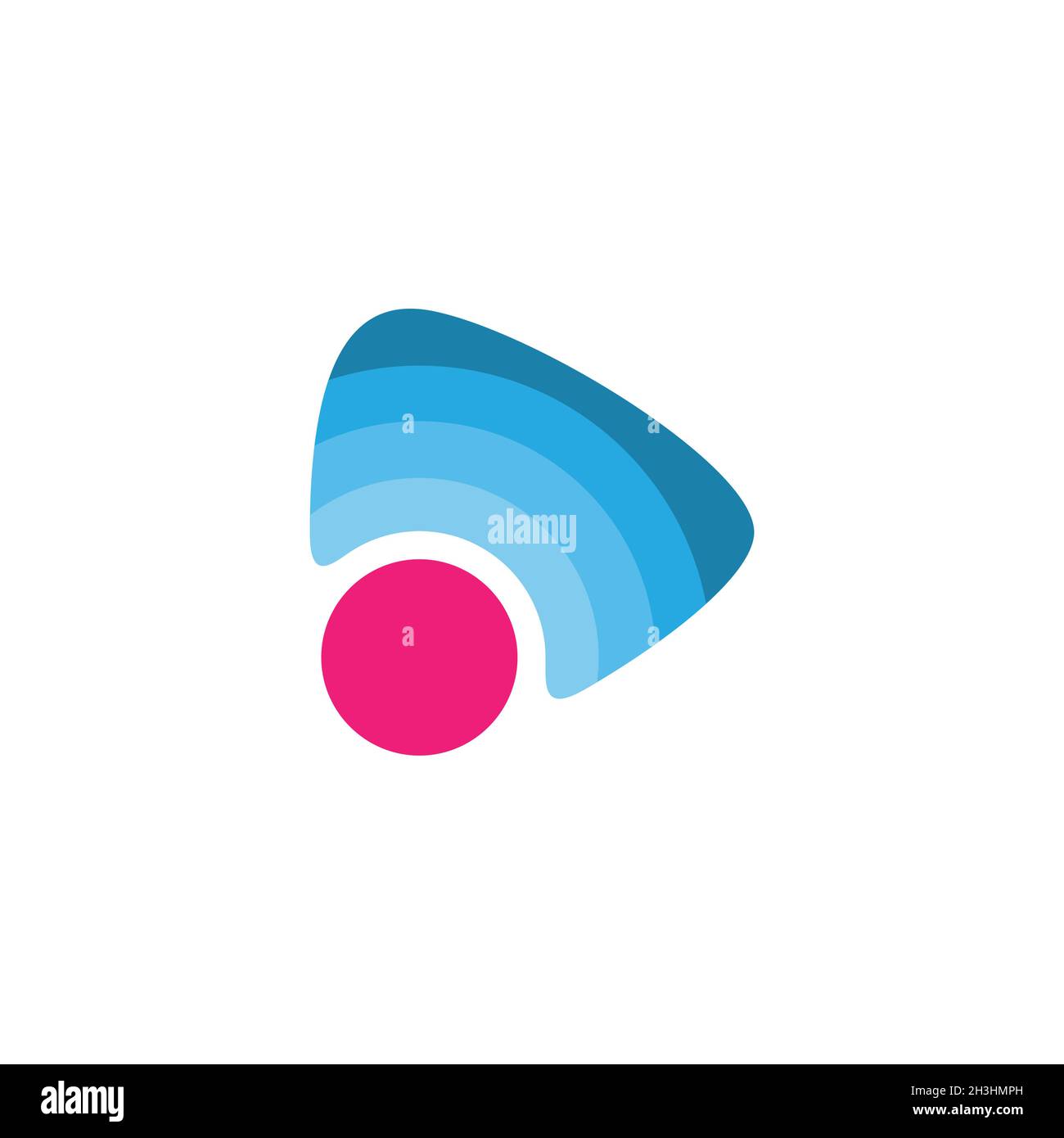 Modern and creative play icon button in colorful style with dot for ...