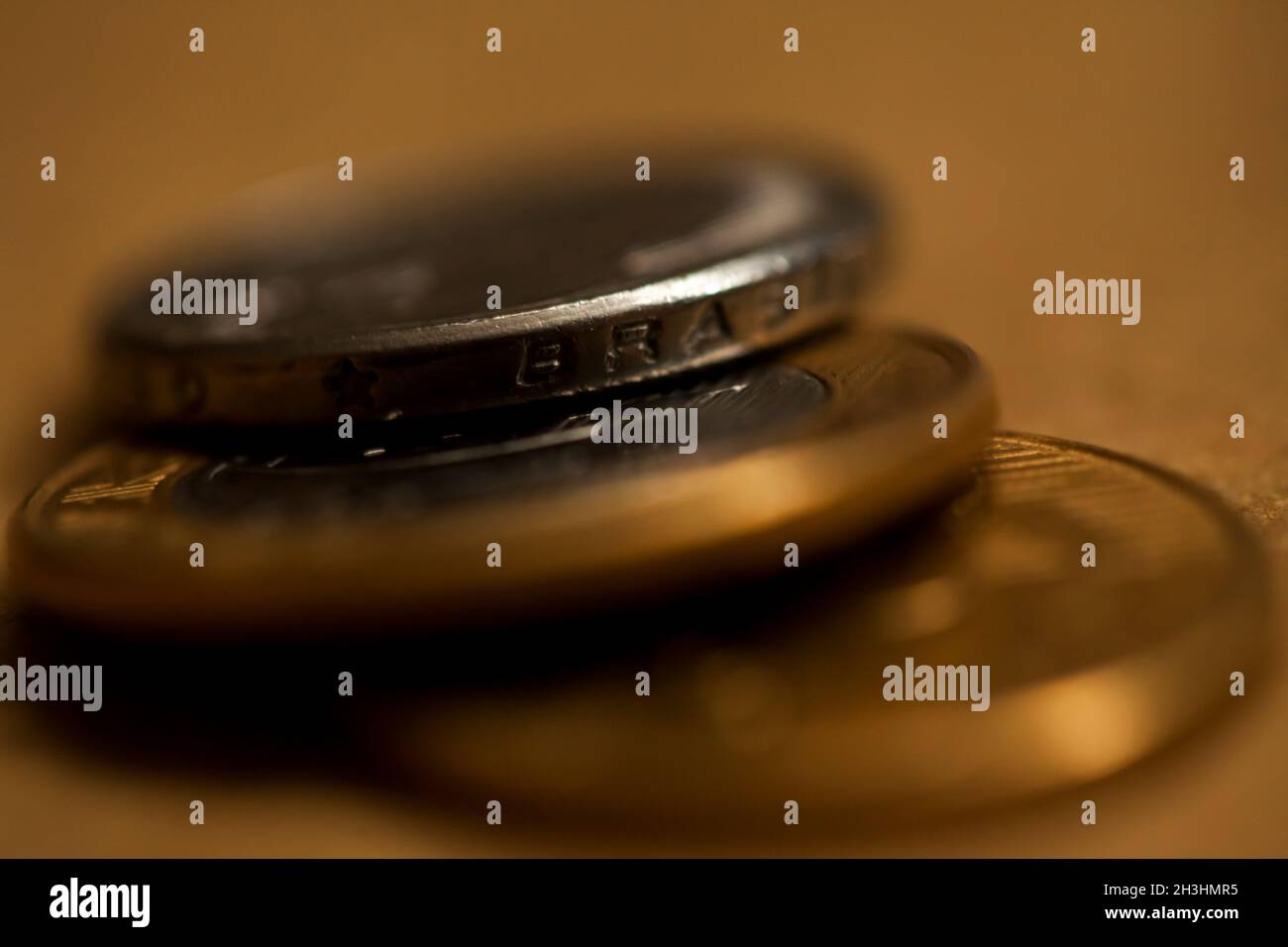 Coins reais real brazil money currency reais Stock Photo - Alamy