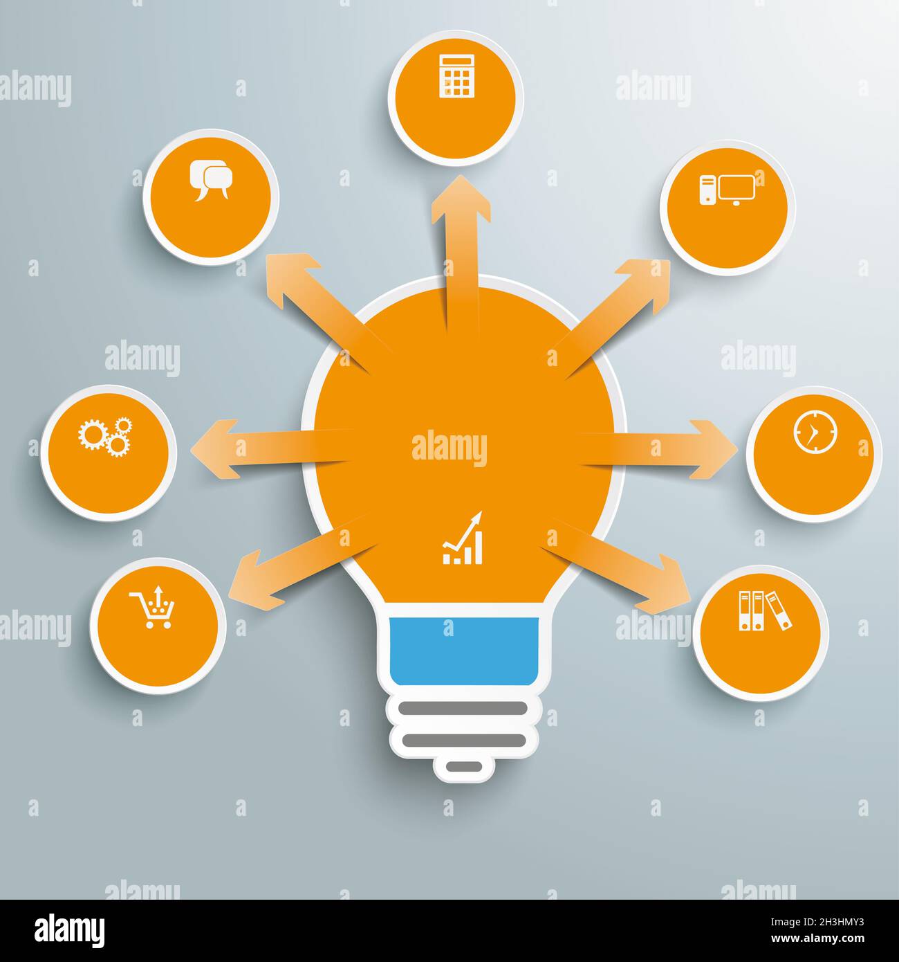 Idea light bulb arrows hi-res stock photography and images - Alamy