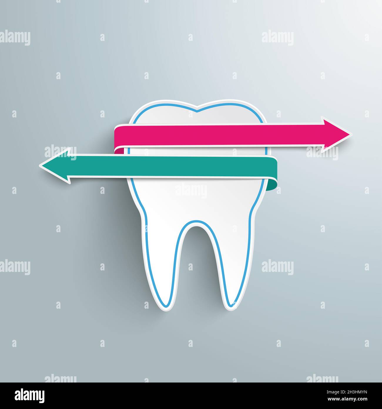 Tooth 2 Long Arrows Stock Photo - Alamy