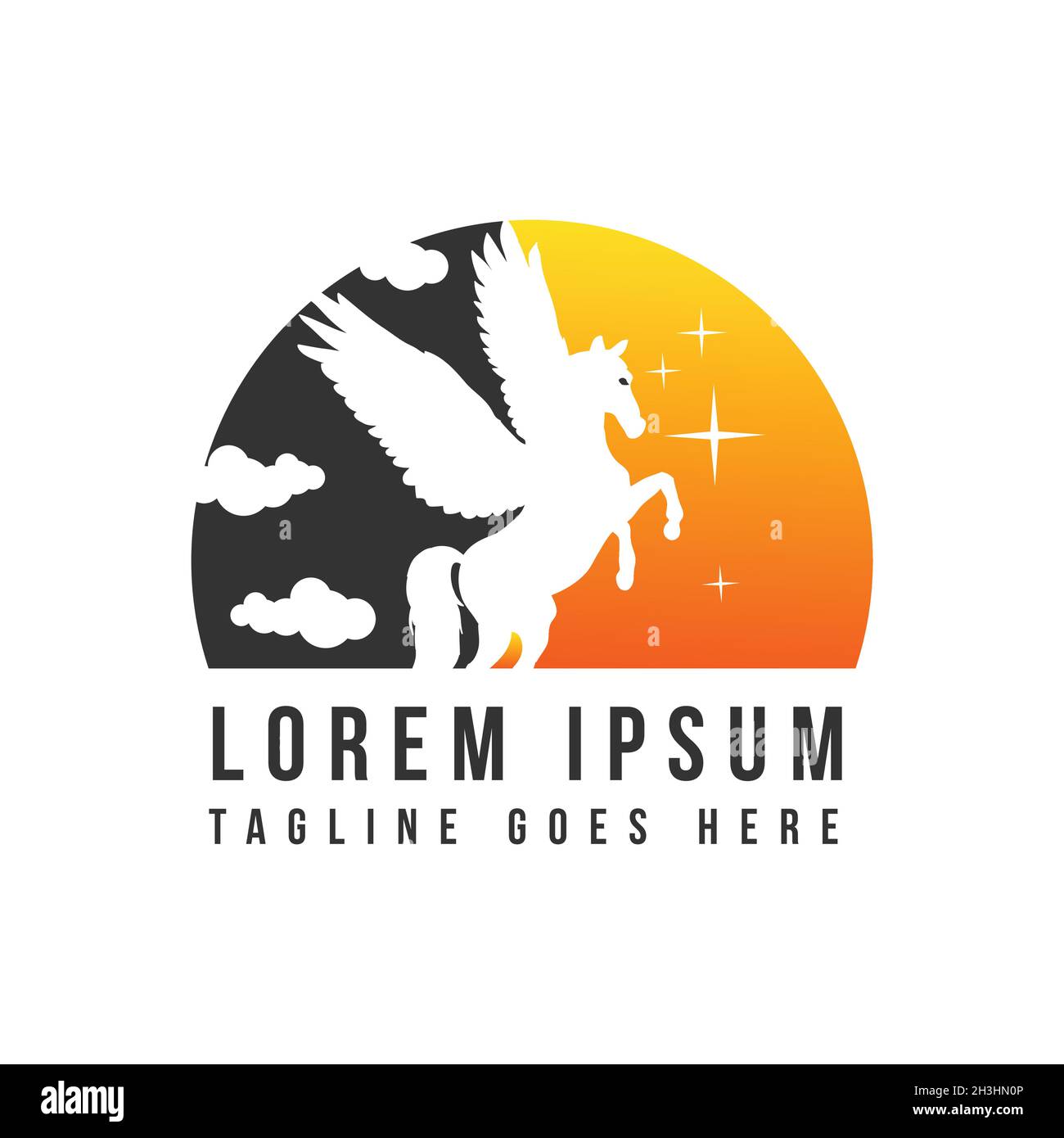 Standing pegasus design icon symbol. Luxury design of pegasus. Vector ...