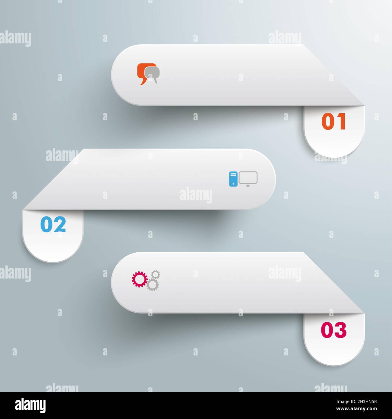 3 White Round Banners PiAd Stock Photo - Alamy