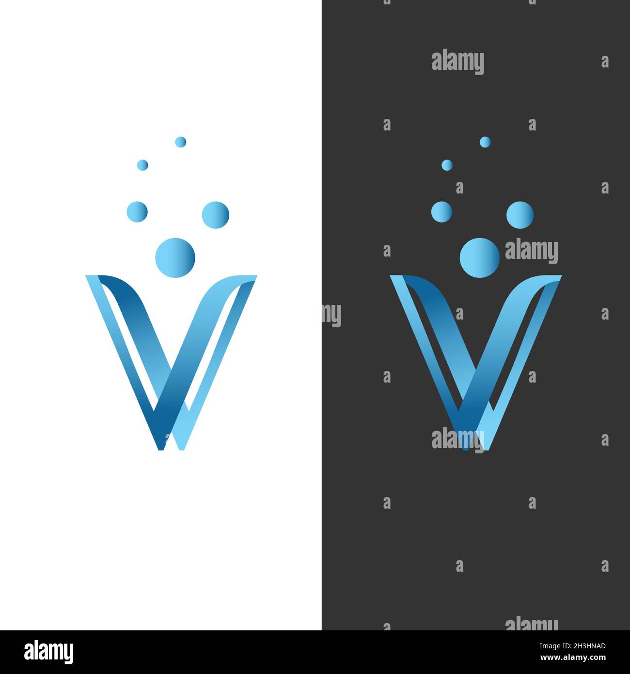 Creative letter V modern alphabet symbol vector. Technology design ...