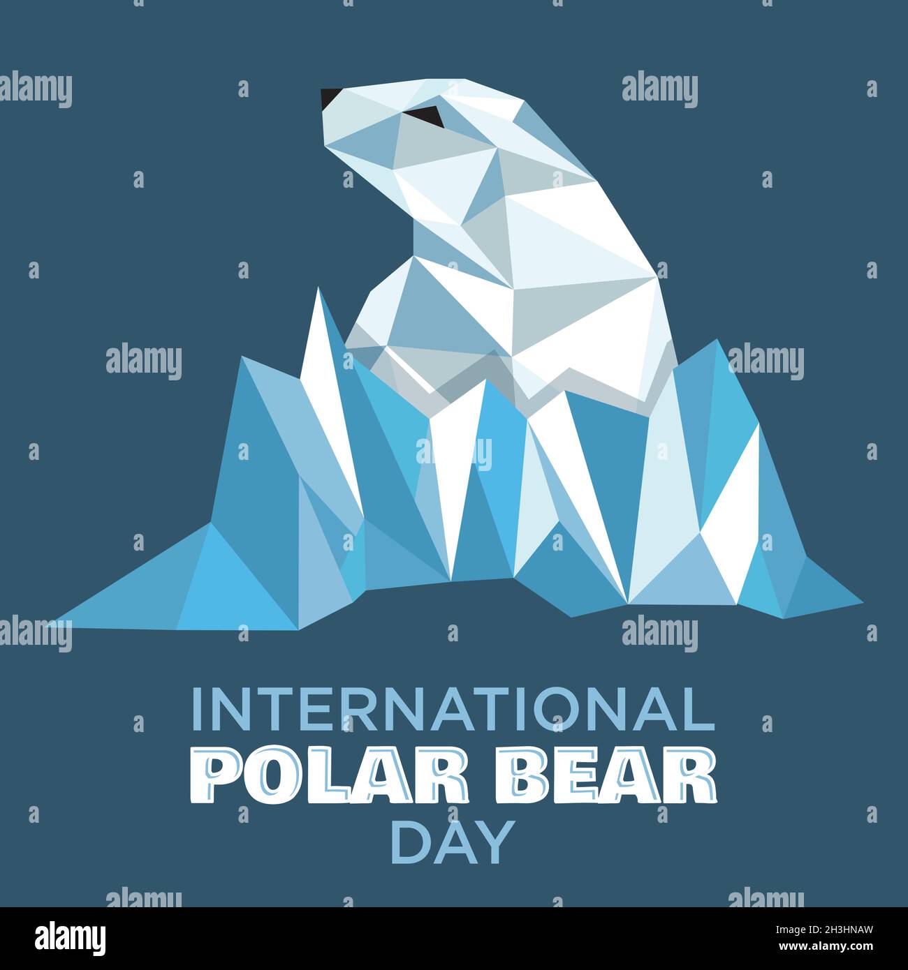 North arctic polar bear in polygon art style. International Polar bear ...