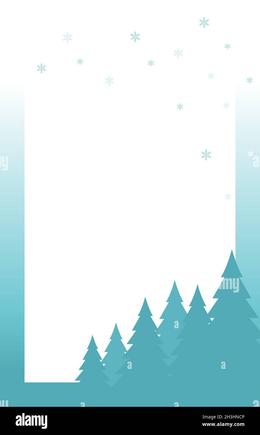 Pine Winter Snow Snowflake Holiday Invitation Card Frame Background ...