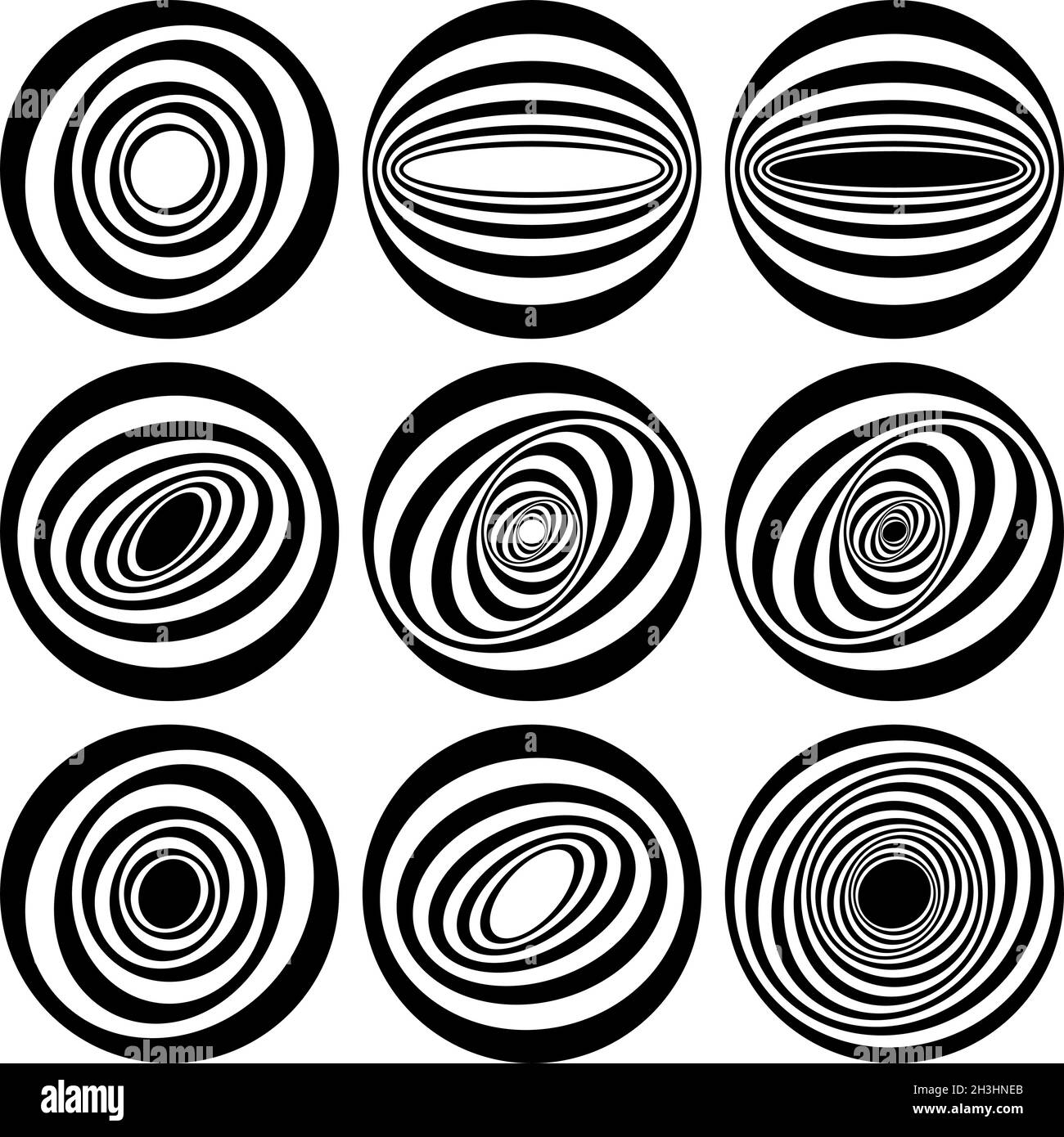 Concentric circles abstract visual design element - stock vector ...