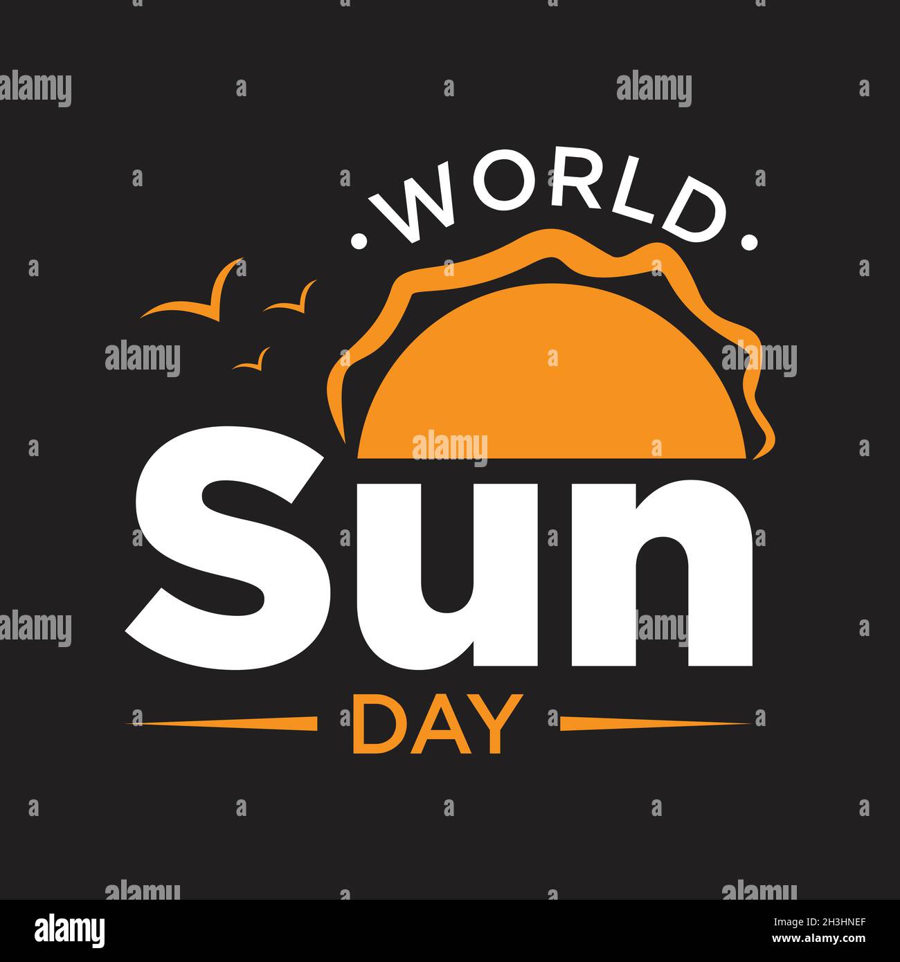 World Sun Day lettering simple design for background or greeting card ...