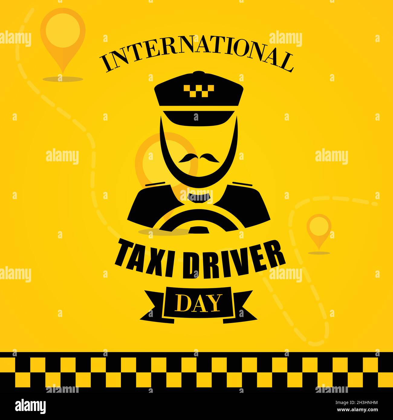 International Taxi Driver Day template design with driver icon. March ...