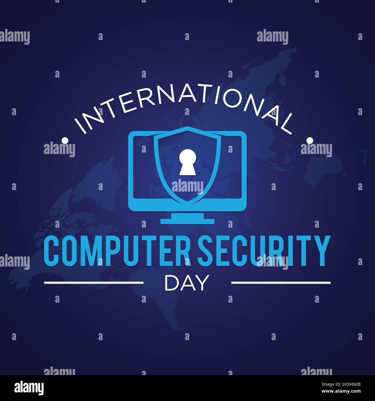Computer Security Day letter emblem in flat style. Vector illustration ...