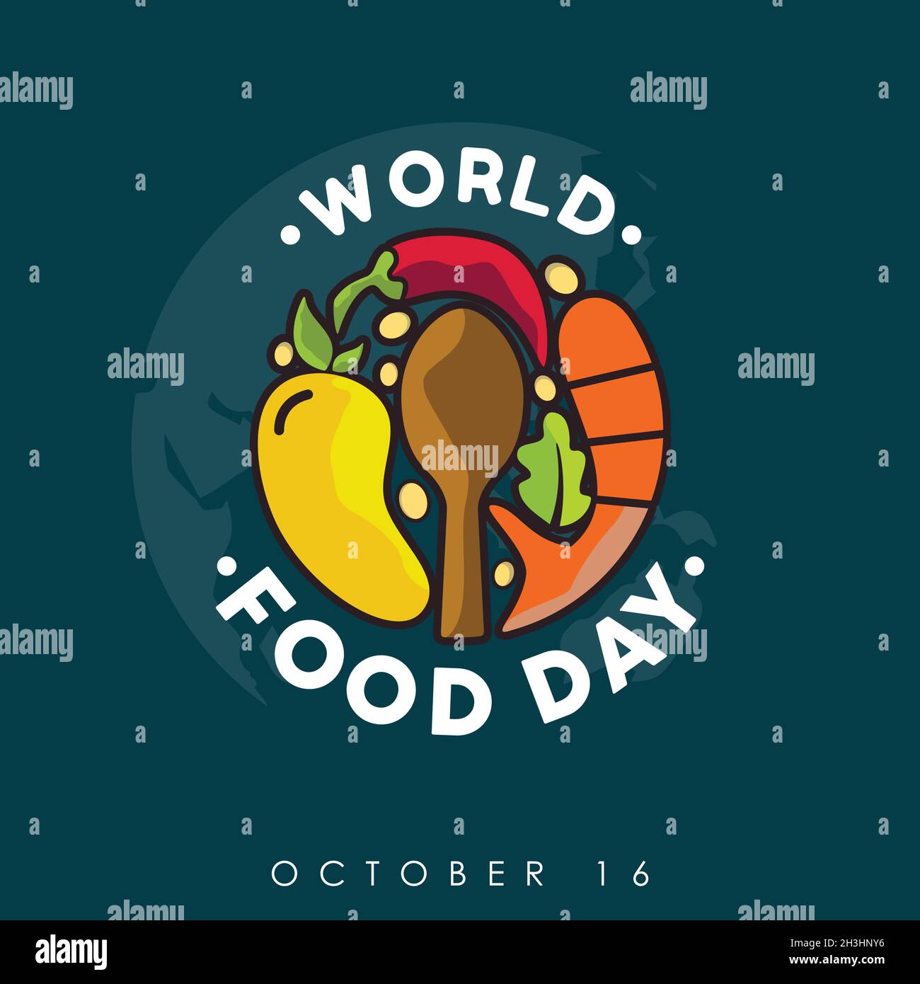 World Food Day Banner vector illustration various food, fruits, and ...