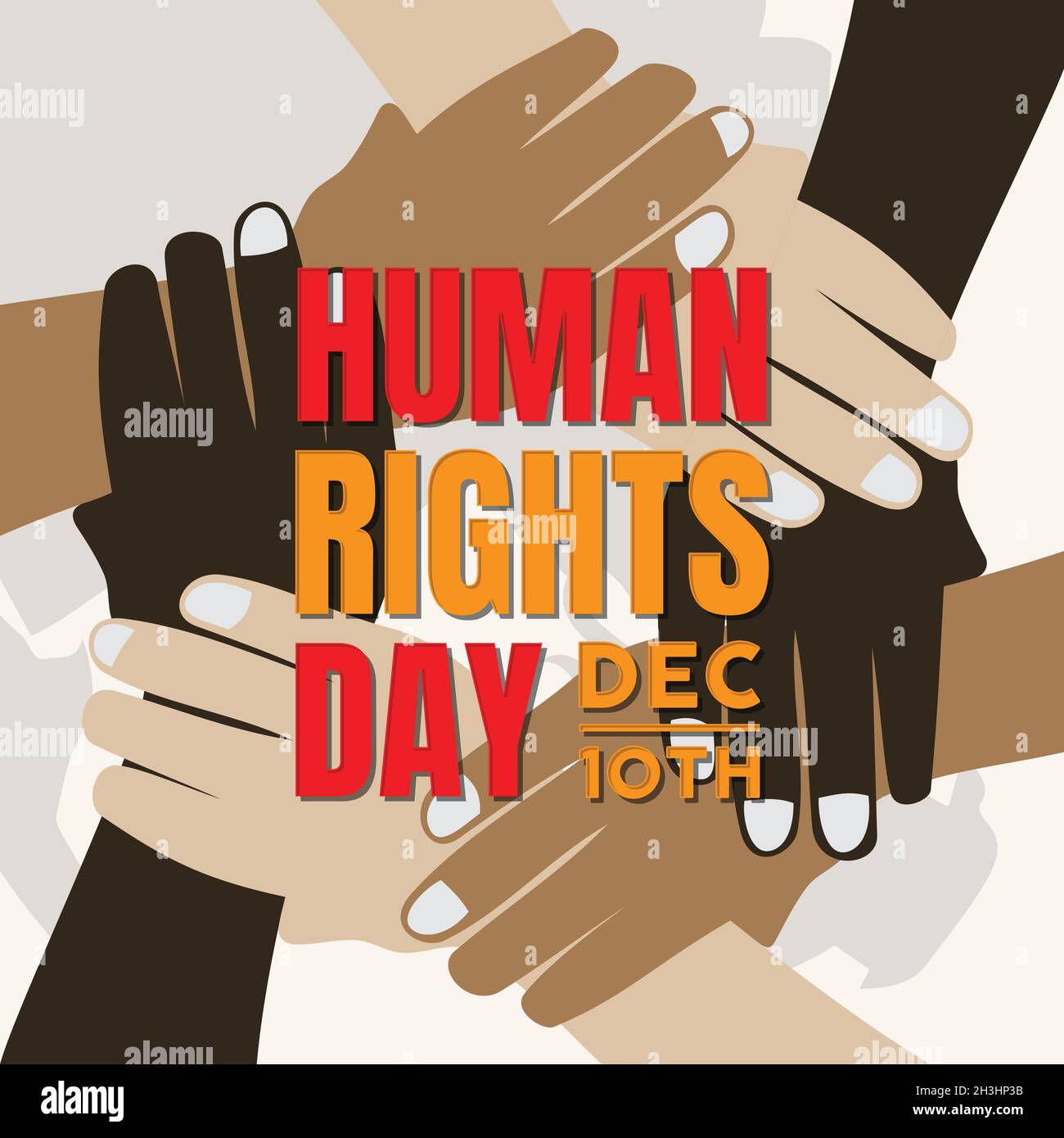 Human Rights day illustration for global equality and peace with ...