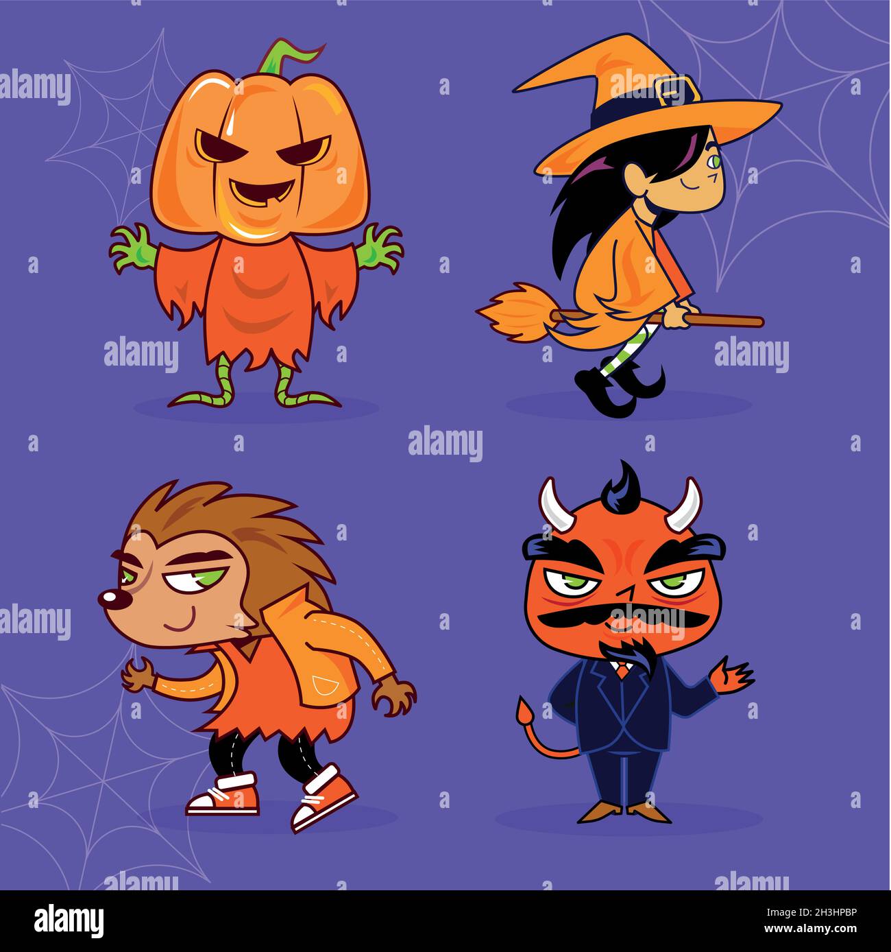 hand drawn halloween characters collection Stock Vector Image & Art - Alamy