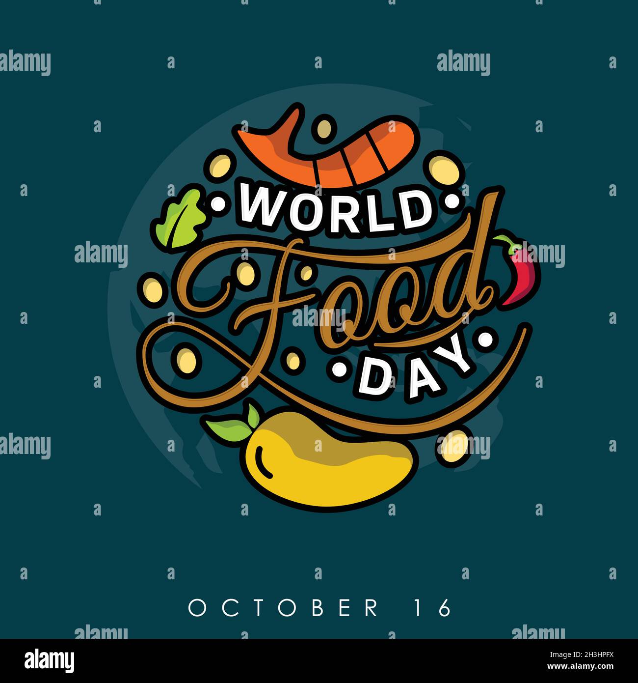 Letter World Food Day banner vector illustration for element design ...