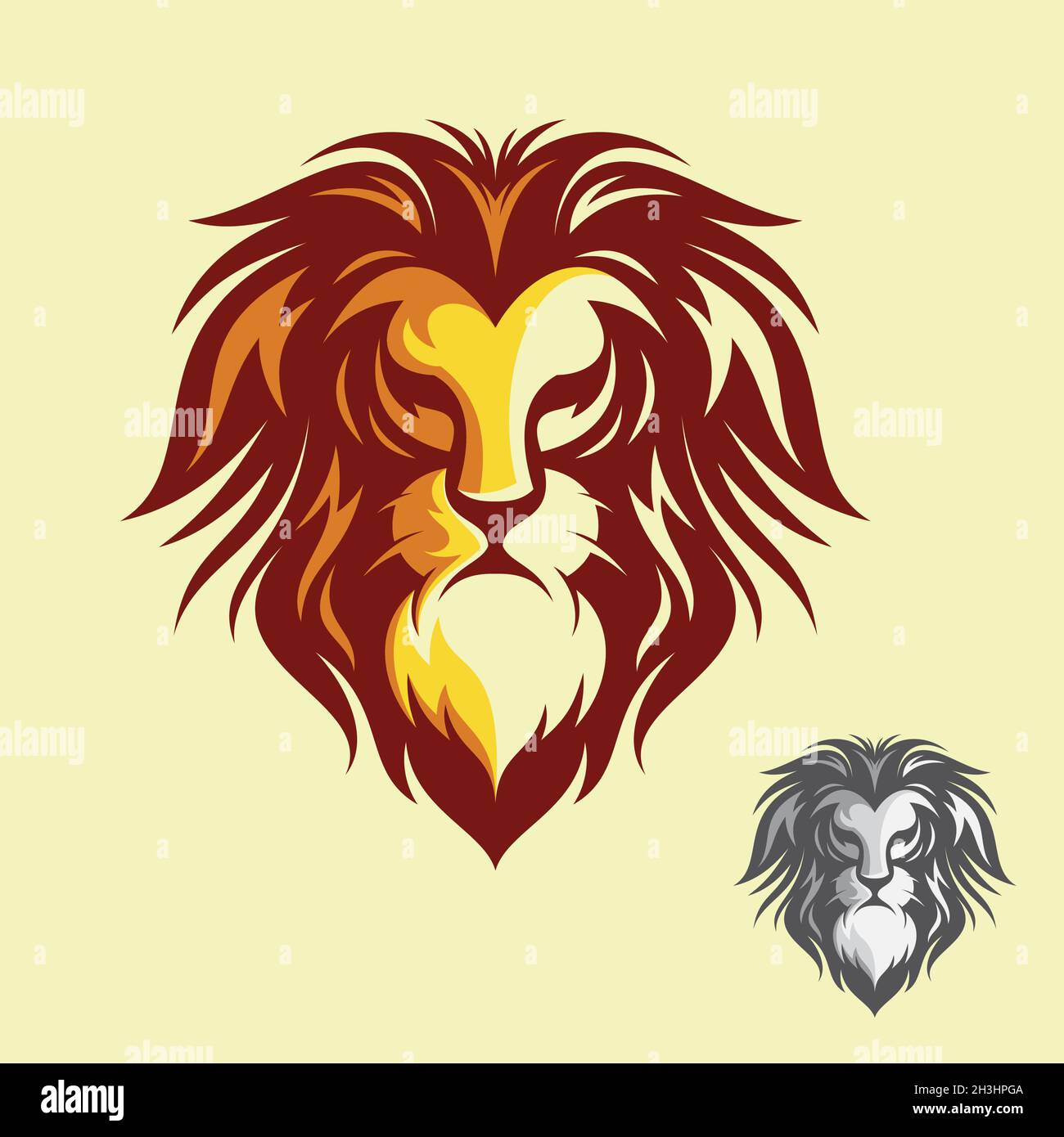 Luxury design lion head vector symbol. Collection of colorful lion head ... Luxury design lion head vector symbol. Collection of colorful lion head ...