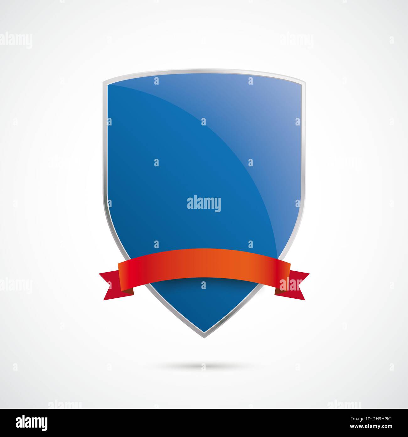 Blue Silver Protection Shield Red Flag Stock Photo - Alamy
