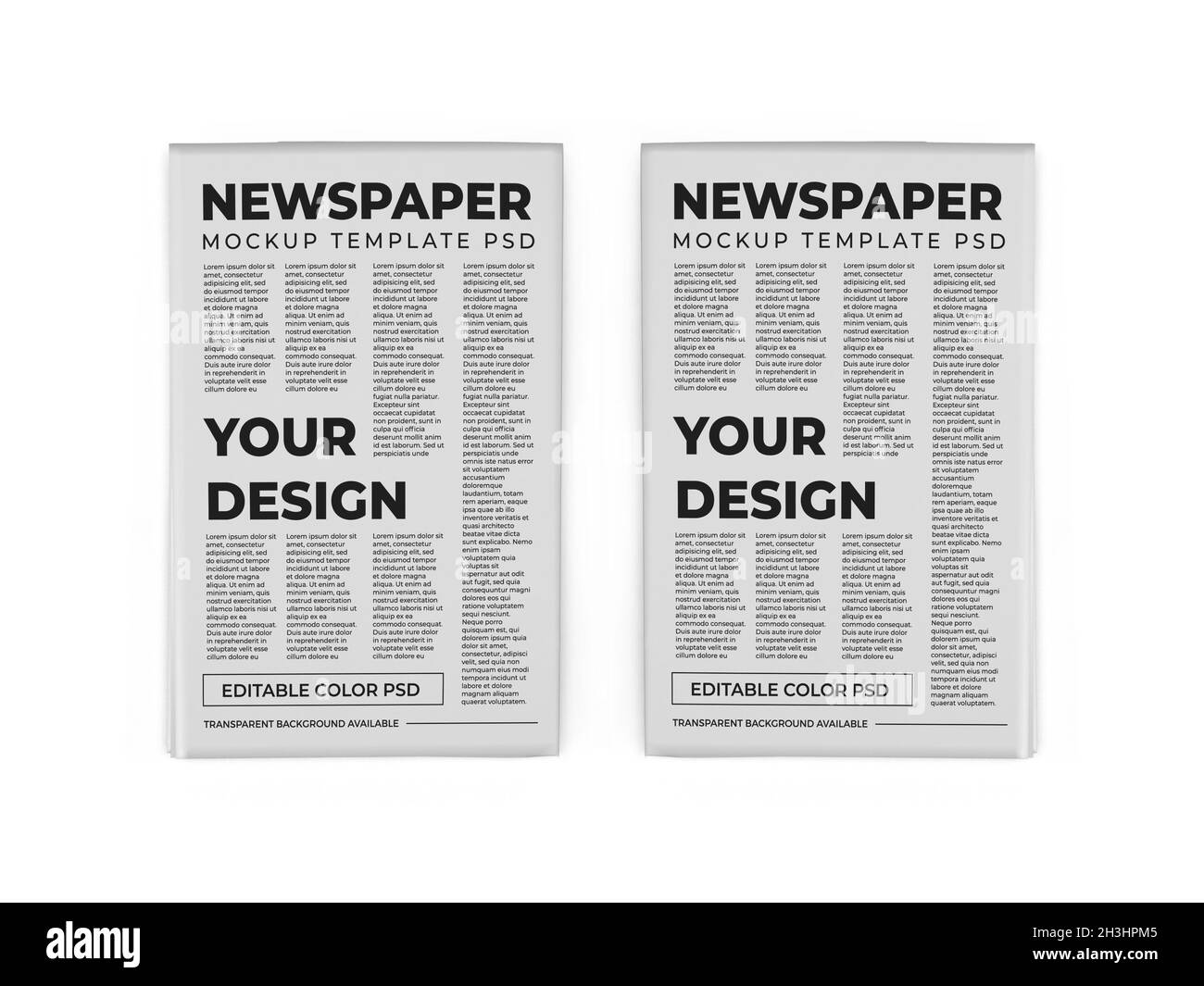 Newspaper 3D Illustration Mockup Scene on Isolated Background Stock ...