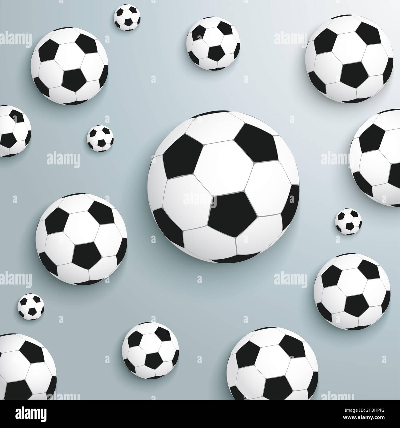 Footballs Silver Background Stock Photo - Alamy