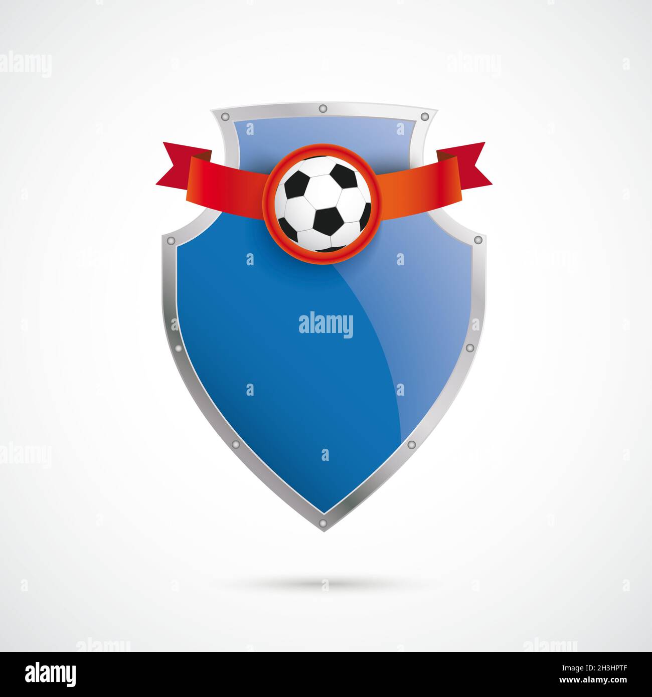 Blue Silver Protection Shield Football Stock Photo - Alamy