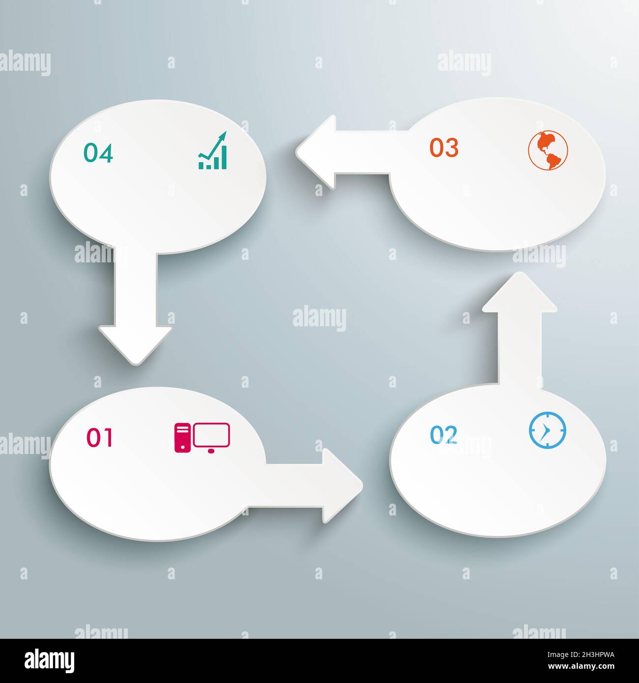 Circle with 4 arrows hi-res stock photography and images - Alamy