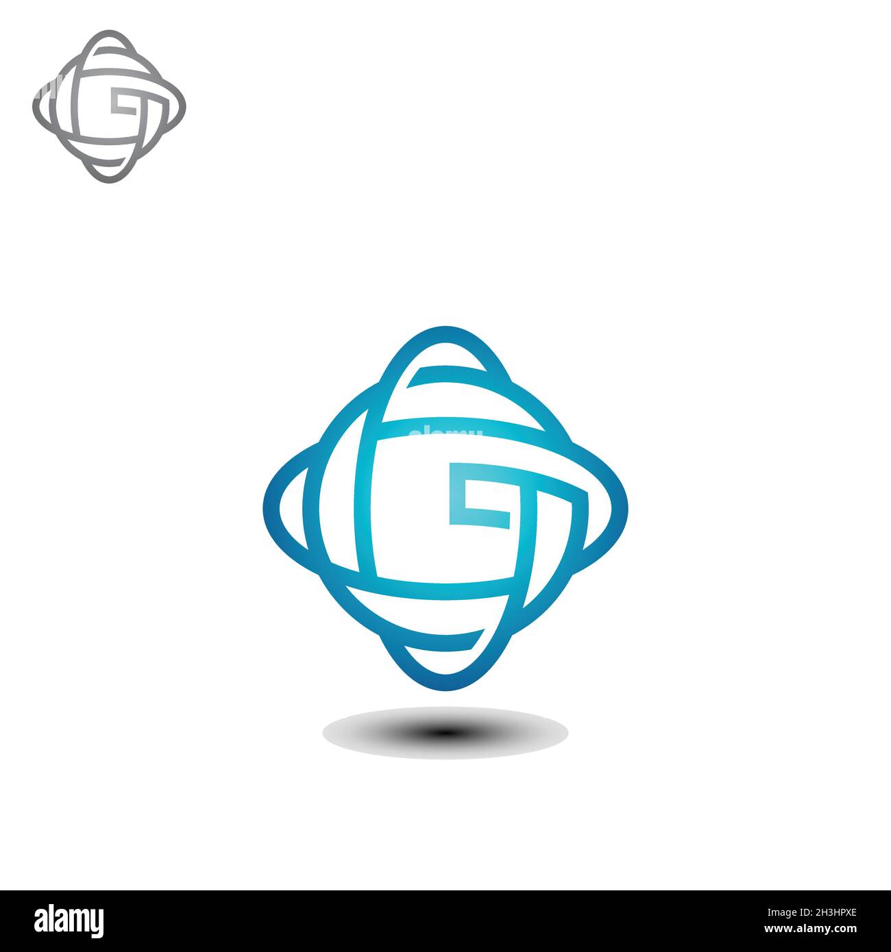Letter G modern shape technology logo design template element with bold ...