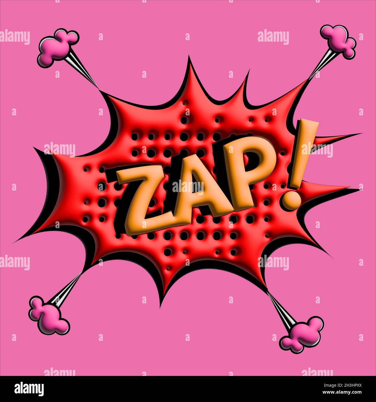 3D Zap Comic lettering cartoon illustration in retro pop art style on ...