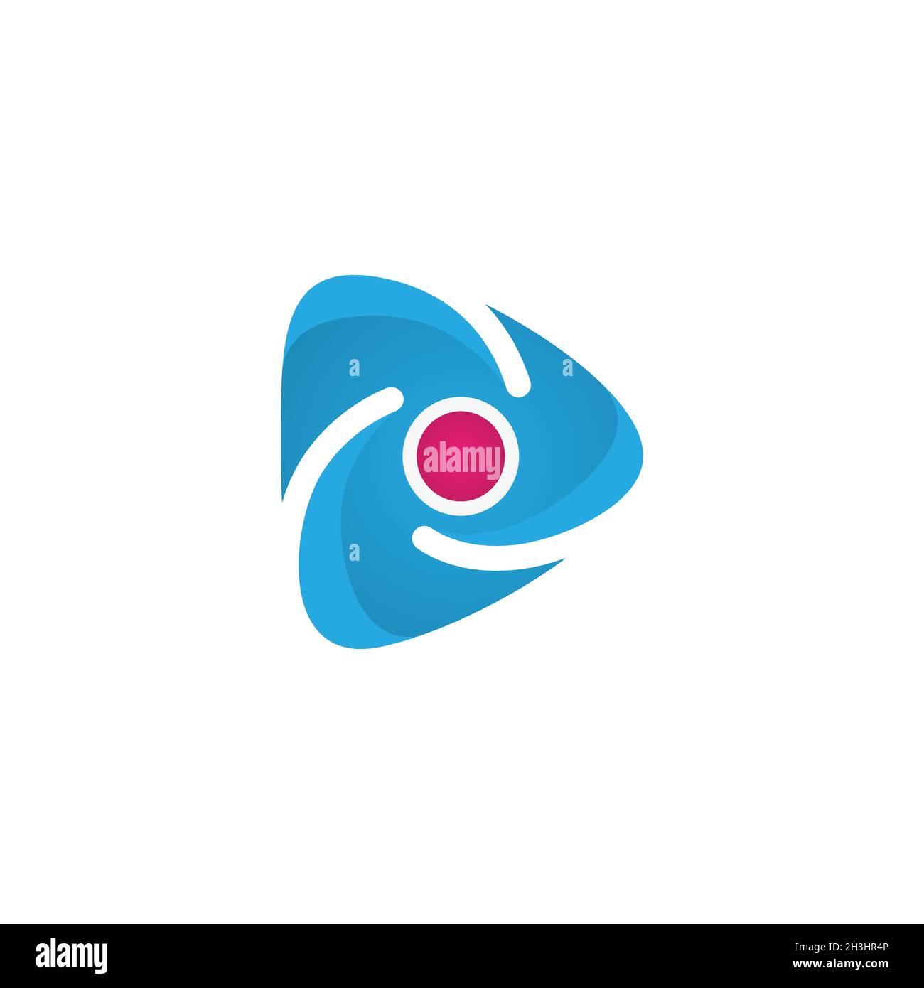 Modern and creative play icon button in flat style for technology ...