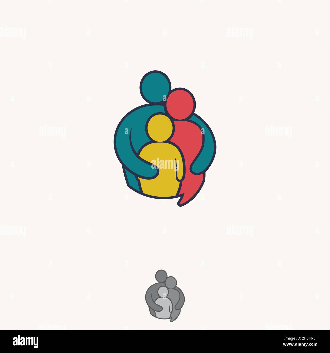 Colorful vector abstract people icon symbol shaped bulb talk. People in ...