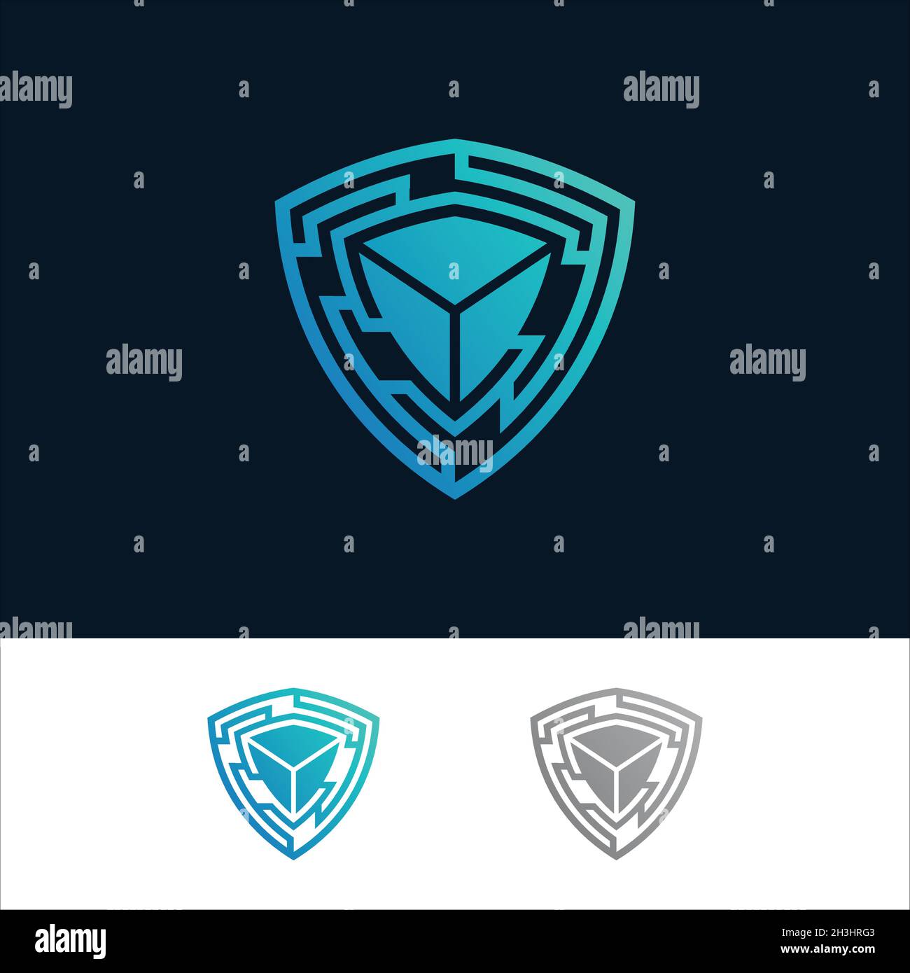 Shield guard tech icon vector design stock. Security tech symbol ...