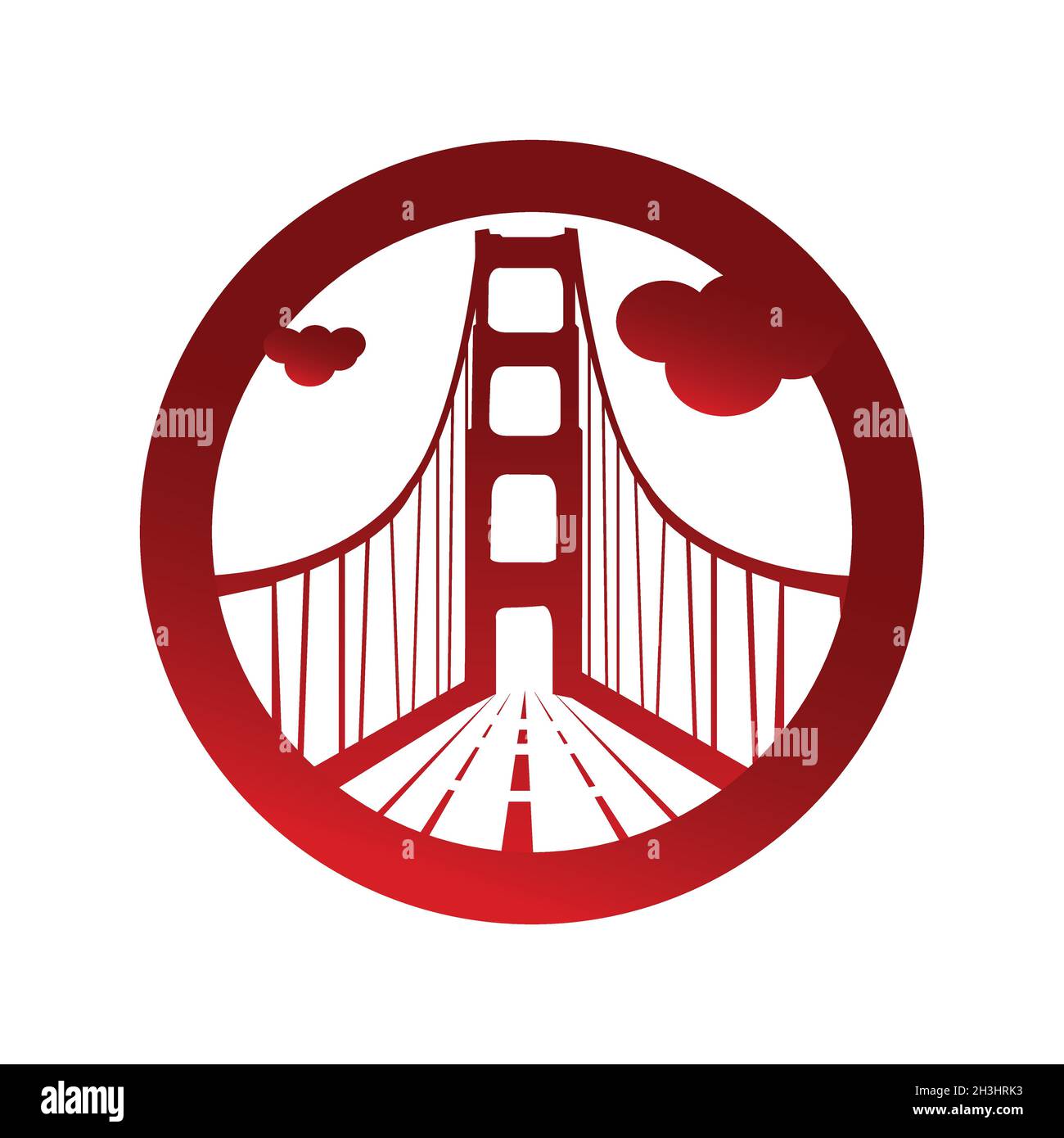 Red bridge symbol vector illustration design. Bridge vector symbol for ...