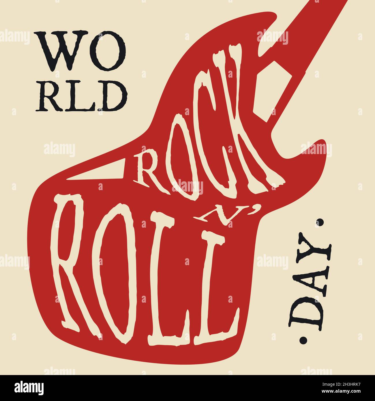 Typography letter World Rock N Roll Day for element design. Vector ...