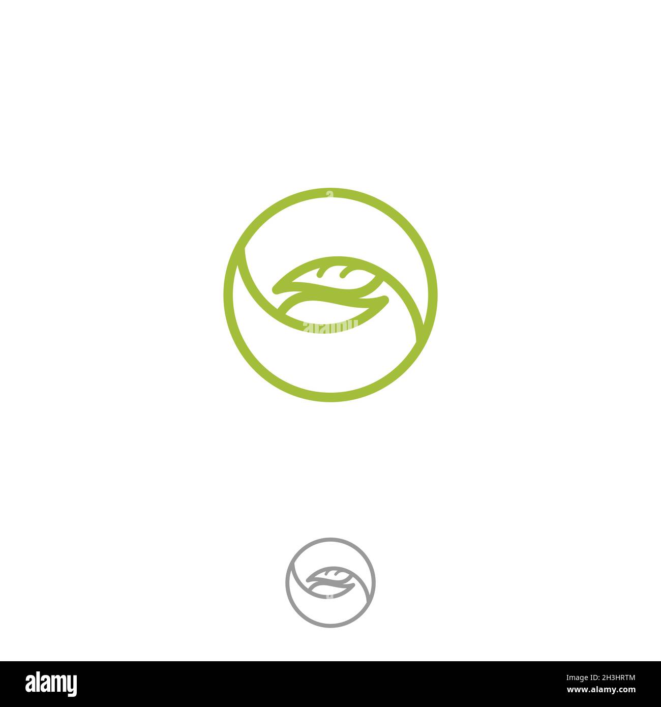 Abstract Leaf symbol design vector template linear style. Vector ...