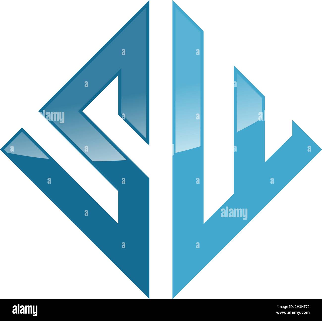 Abstract letter SW symbol design with creative modern trendy. Simple ...