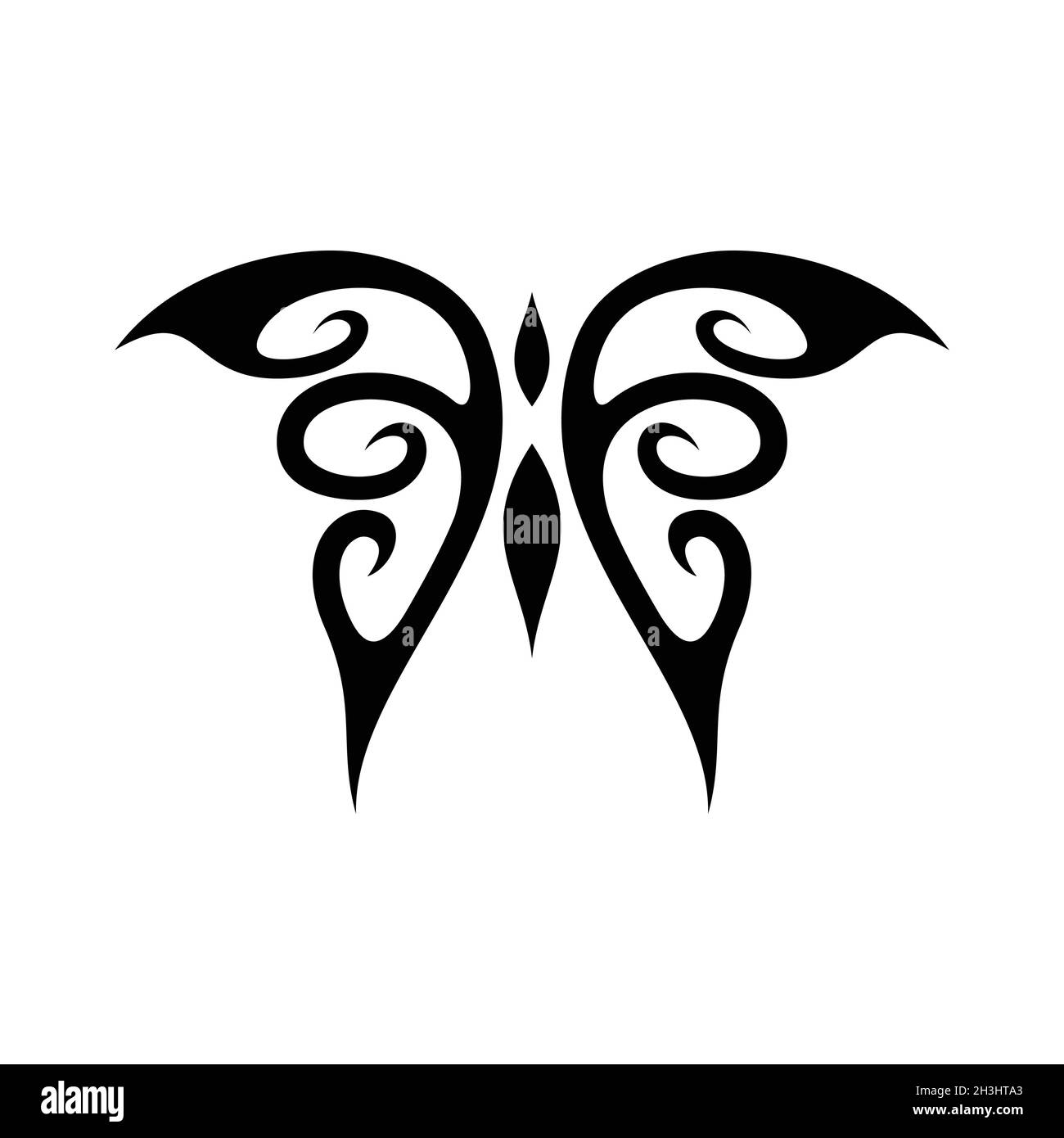 Tribal design Butterfly icon isolated on white background. Butterfly ...