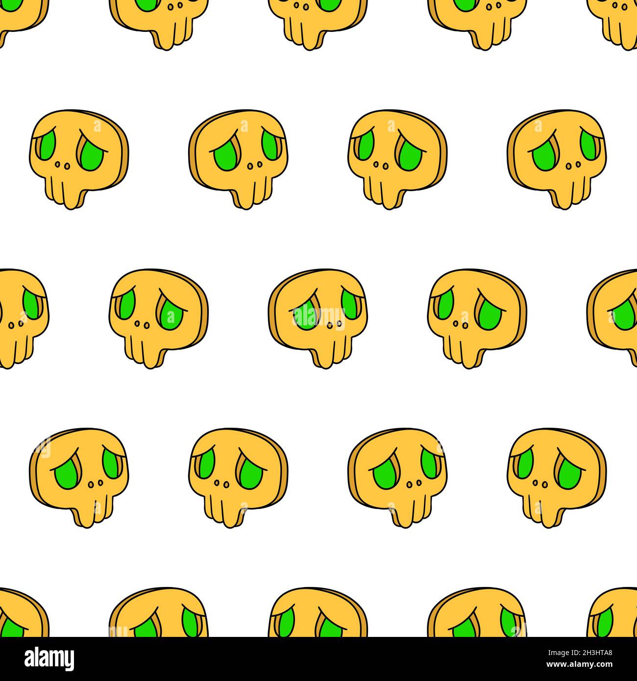 halloween skull mask seamless pattern textile print Stock Vector Image ...